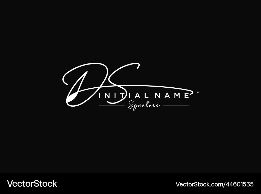 Initial ds signature logo template hand drawn Vector Image