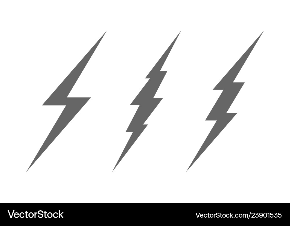 Lightning Bolt Icon Set Royalty Free Vector Image