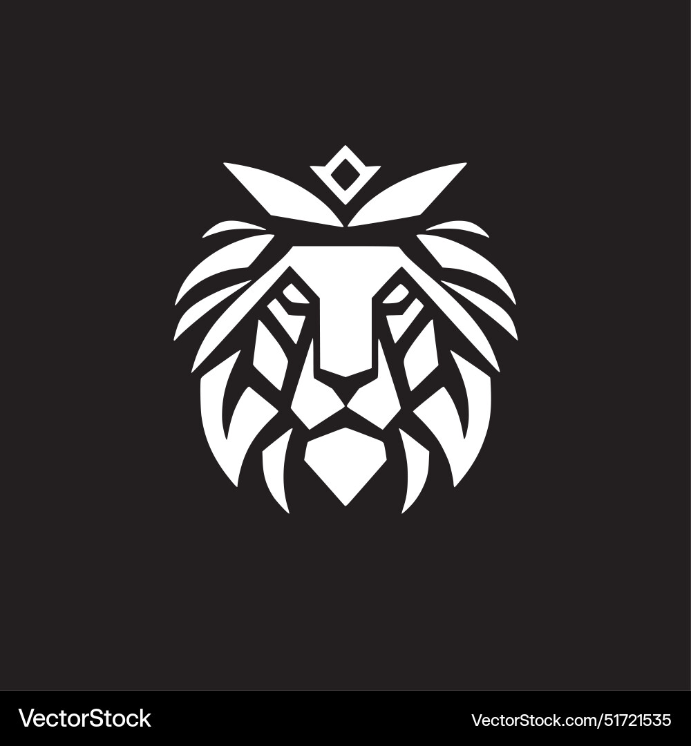 Lion - black and white Royalty Free Vector Image