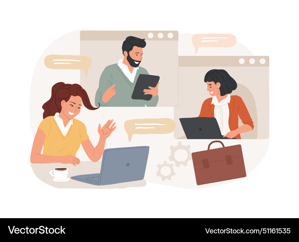 Online meetup isolated concept Royalty Free Vector Image