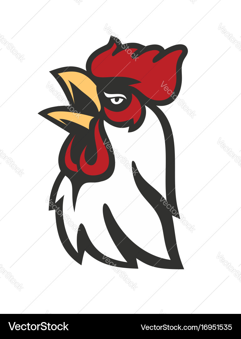 Rooster head Royalty Free Vector Image - VectorStock