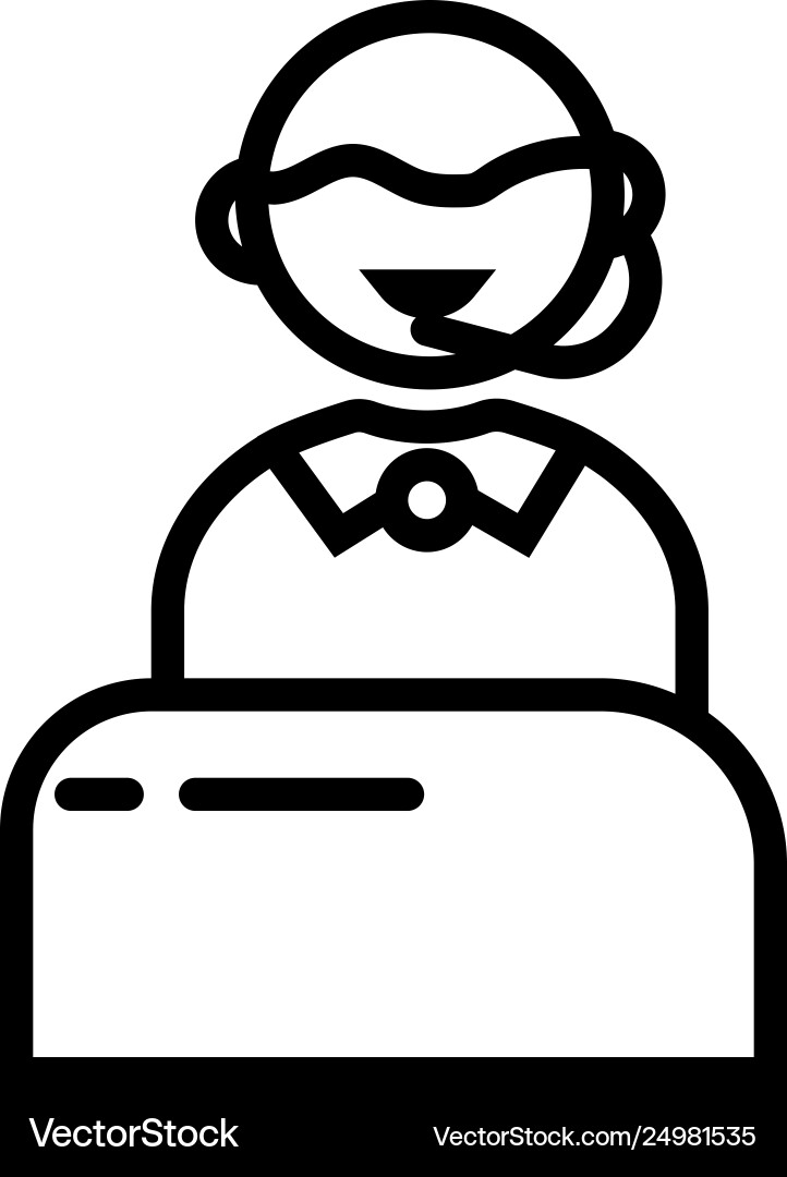 Support- black linear support Royalty Free Vector Image