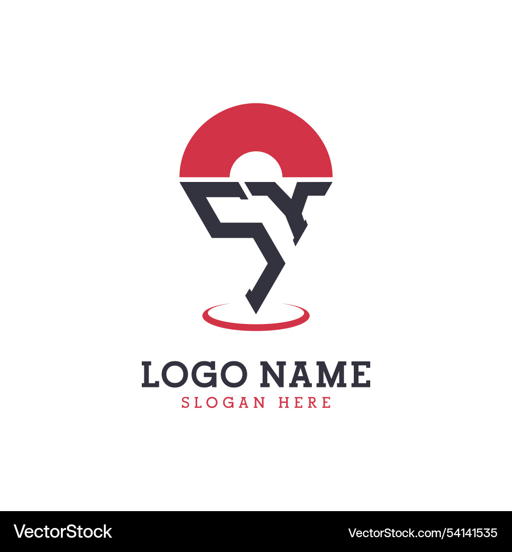 Sy location icon design modern pinpoint logo Vector Image