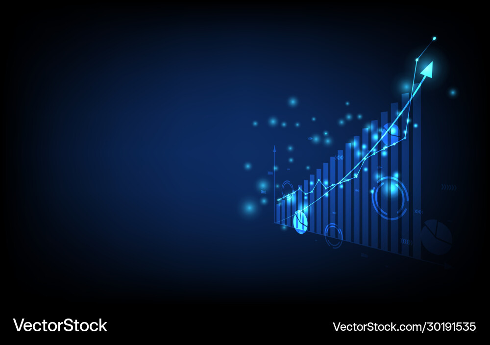 Technology business background graph financial Vector Image