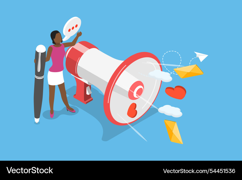 3d isometric flat of promotion Royalty Free Vector Image
