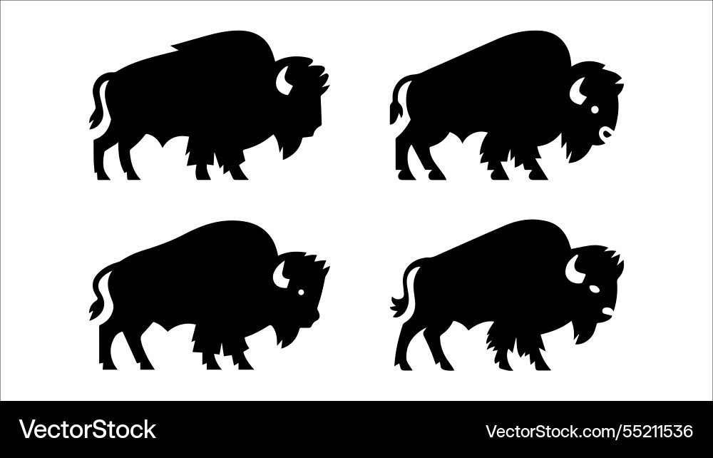 American bison silhouette Royalty Free Vector Image
