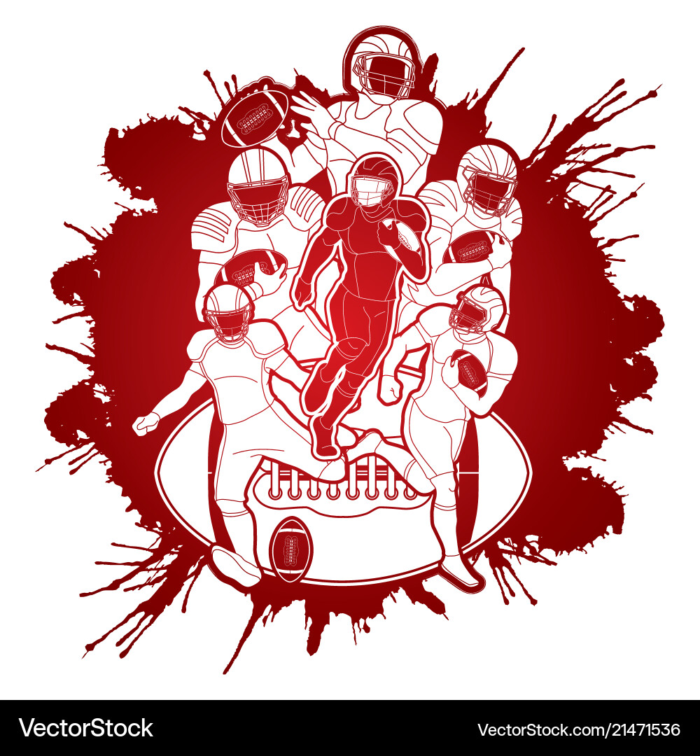 American football player action Royalty Free Vector Image
