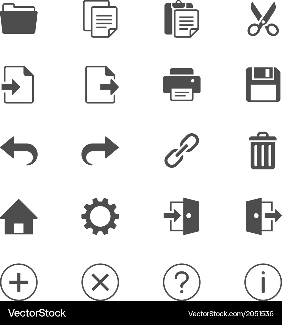 Application toolbar flat icons Royalty Free Vector Image