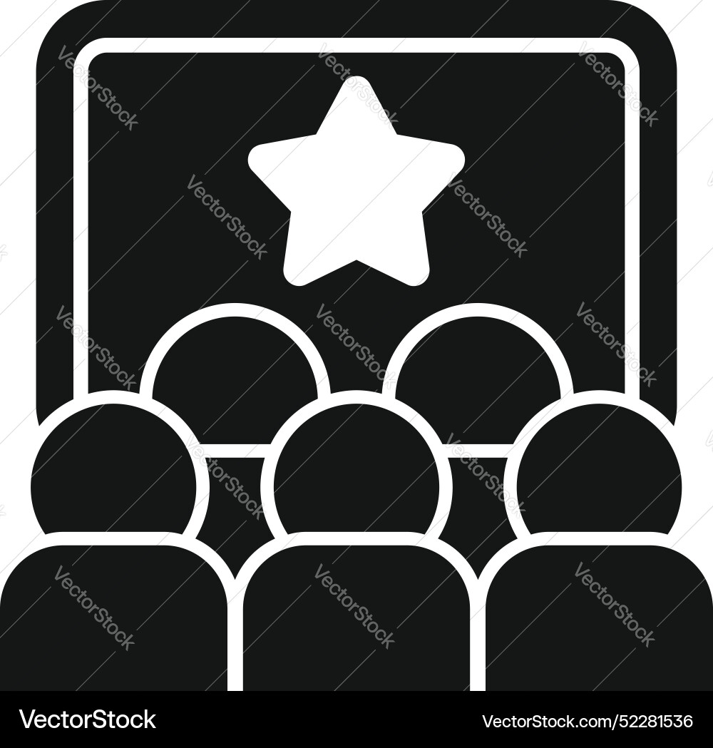 Audience watching movie premiere with star Vector Image