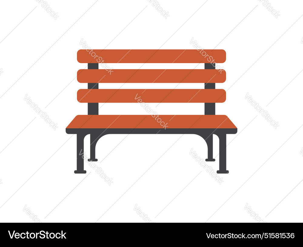 Bench icon in flat style comfortable rest Vector Image