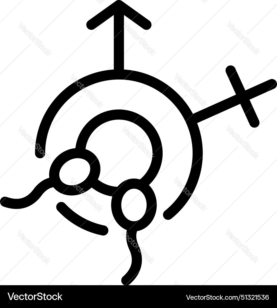 Black and white genderinclusive symbol Royalty Free Vector