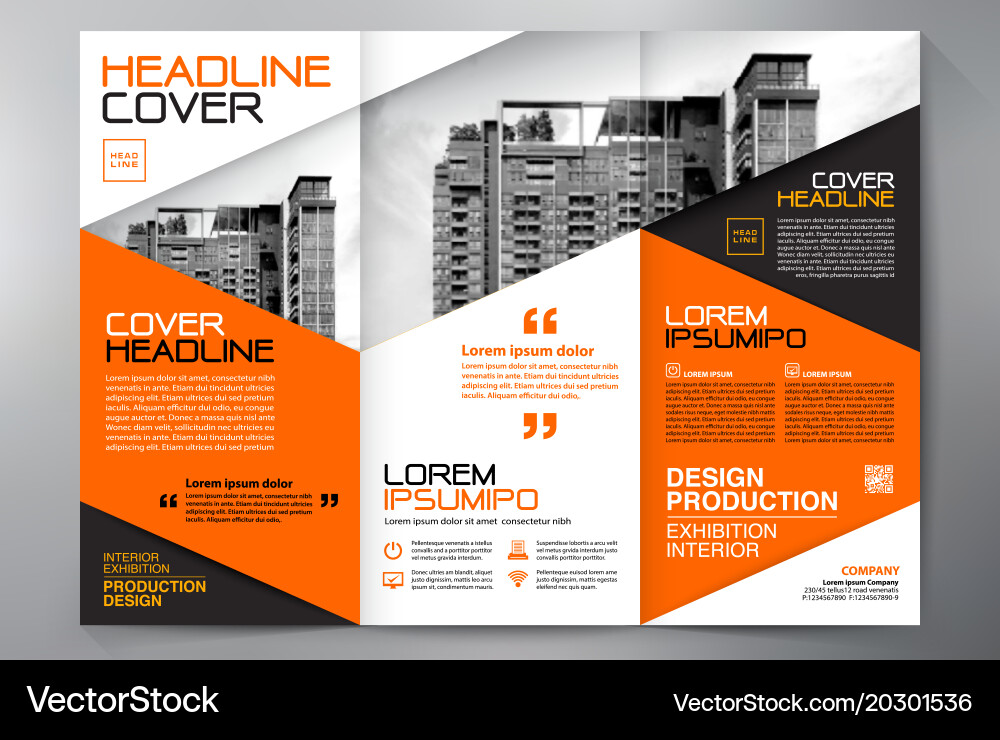Brochure 3 fold flyer design a4 template Vector Image