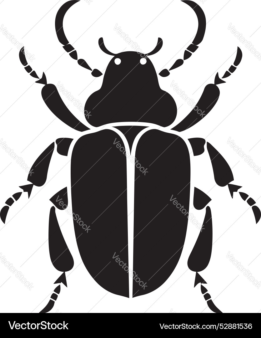 Bug emblem sleek black bird Royalty Free Vector Image