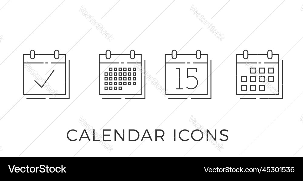 Calendar line icons Royalty Free Vector Image - VectorStock