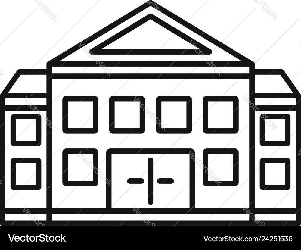 Courthouse building icon outline style Royalty Free Vector