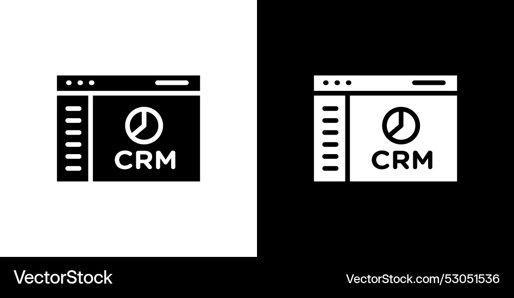 Crm icon flat fill set collection Royalty Free Vector Image