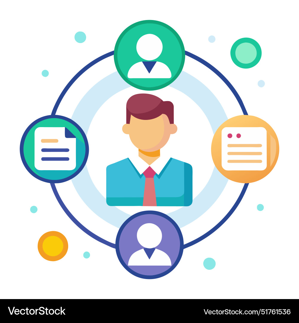 Customer management reconciliation line on white Vector Image