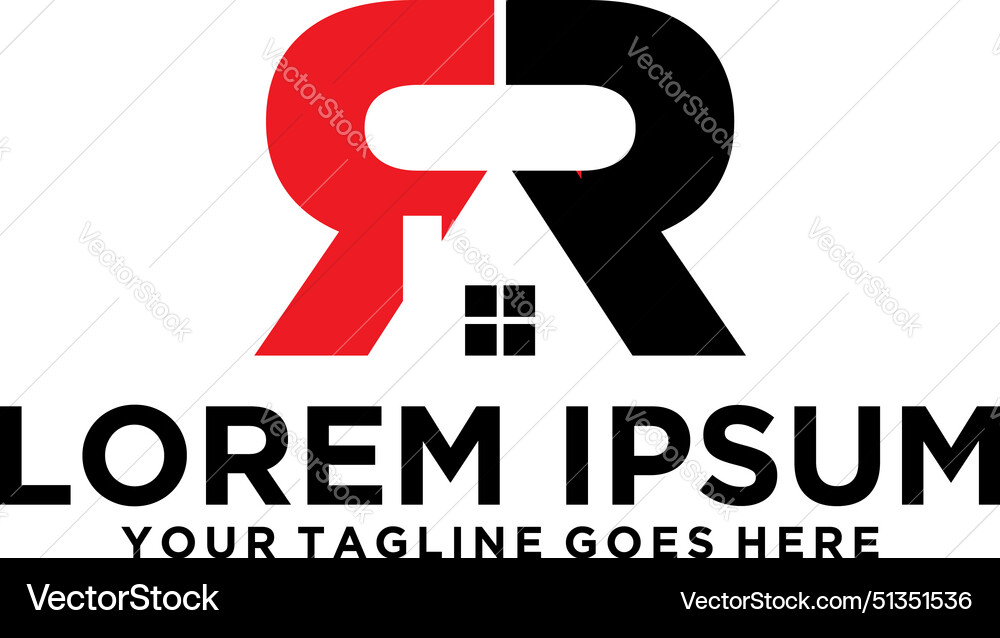 Home house letter rr logo Royalty Free Vector Image