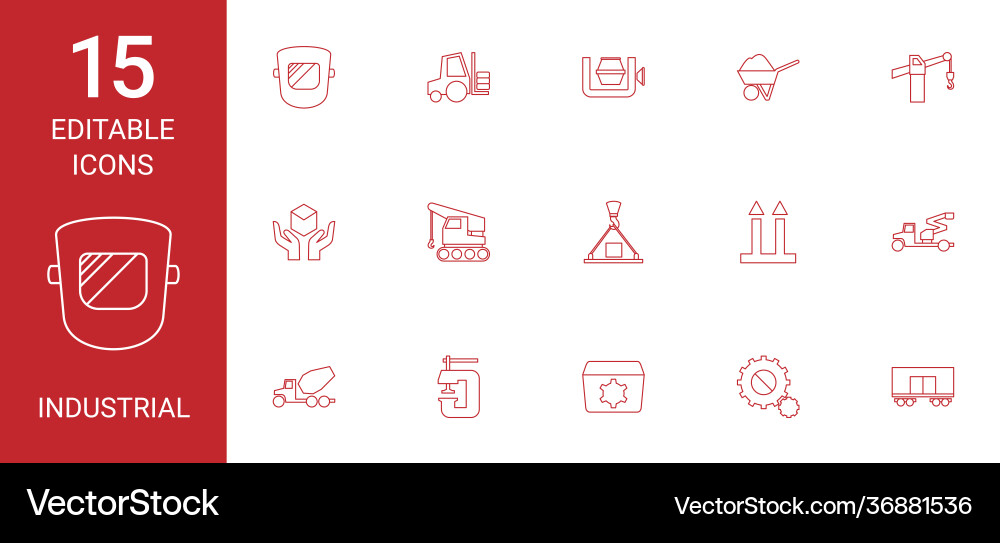 Industrielle Icons Lizenzfreies Vektorbild - VectorStock