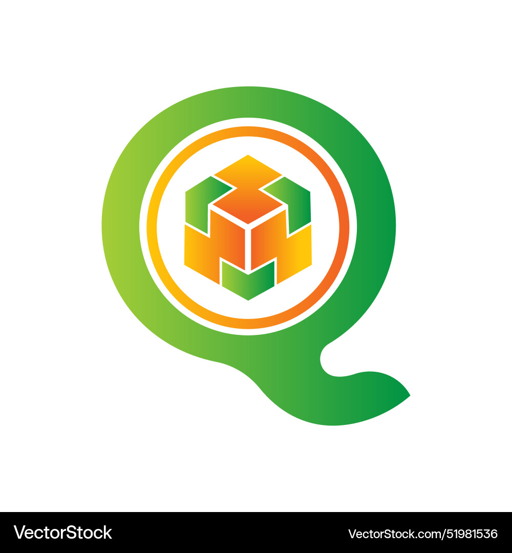 Letter q logo template colorful Royalty Free Vector Image