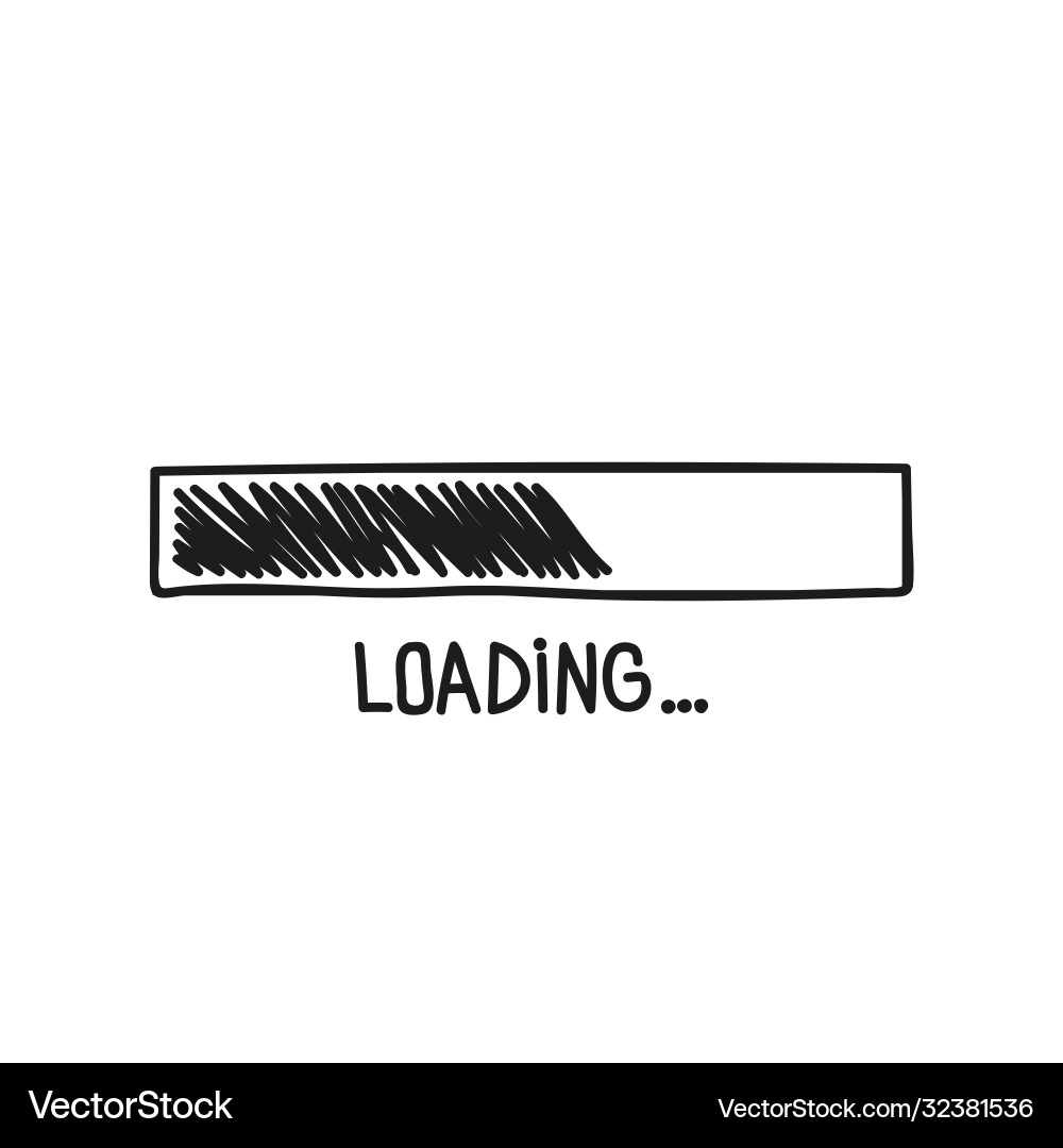 Loading bar doodle icon Royalty Free Vector Image