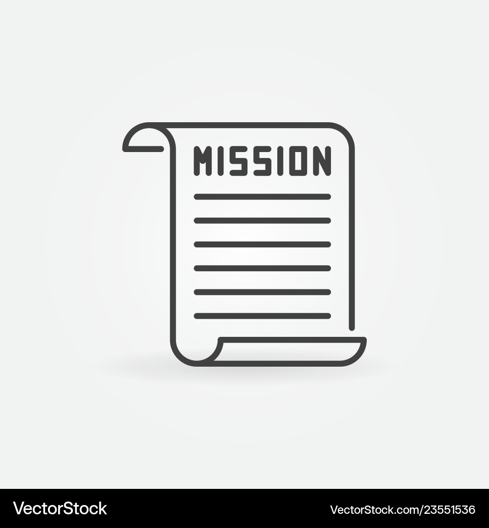 Mission Outline Icon Royalty Free Vector Image