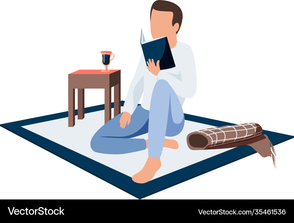 Person reading Royalty Free Vector Image - VectorStock