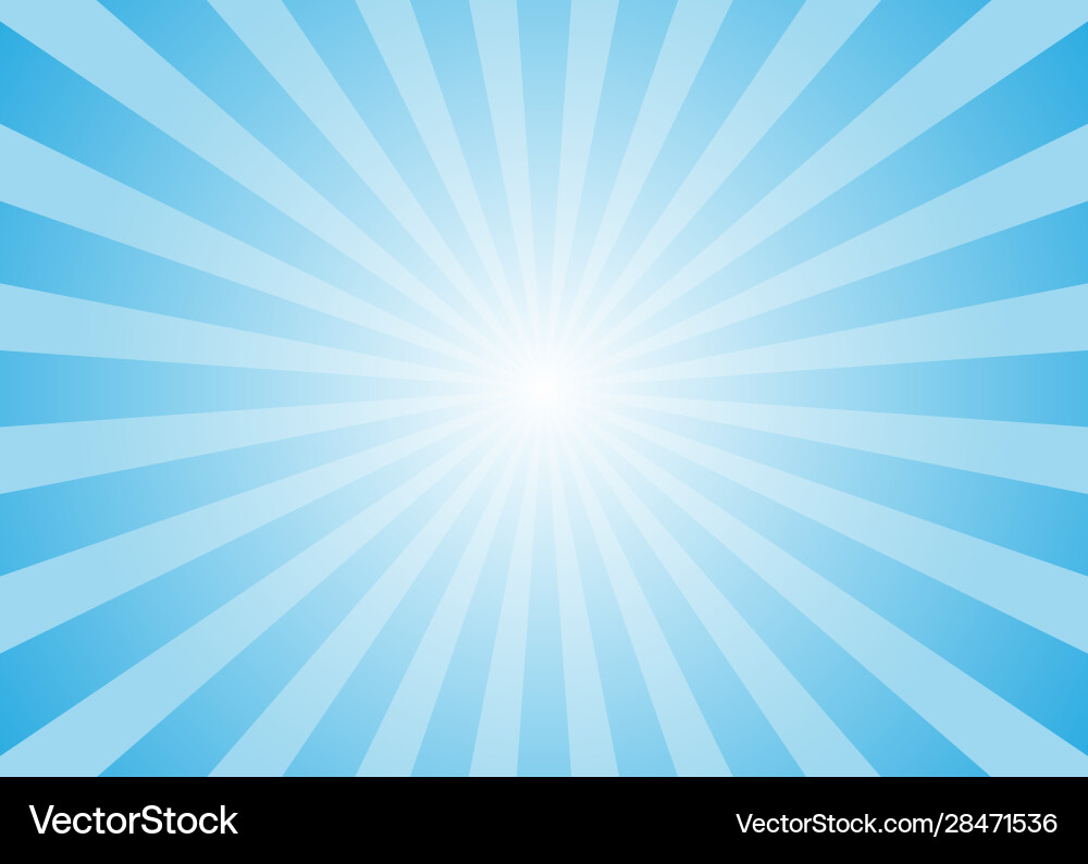 Sun rays abstract blue background Royalty Free Vector Image
