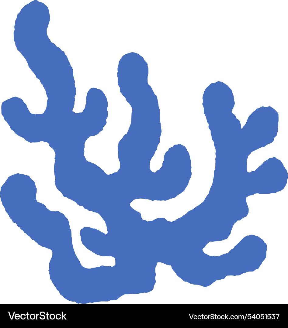 Blue coral shape isolated Royalty Free Vector Image