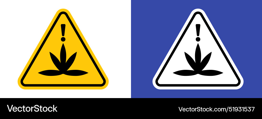 Cannabis warning sign ensure safe packaging and Vector Image