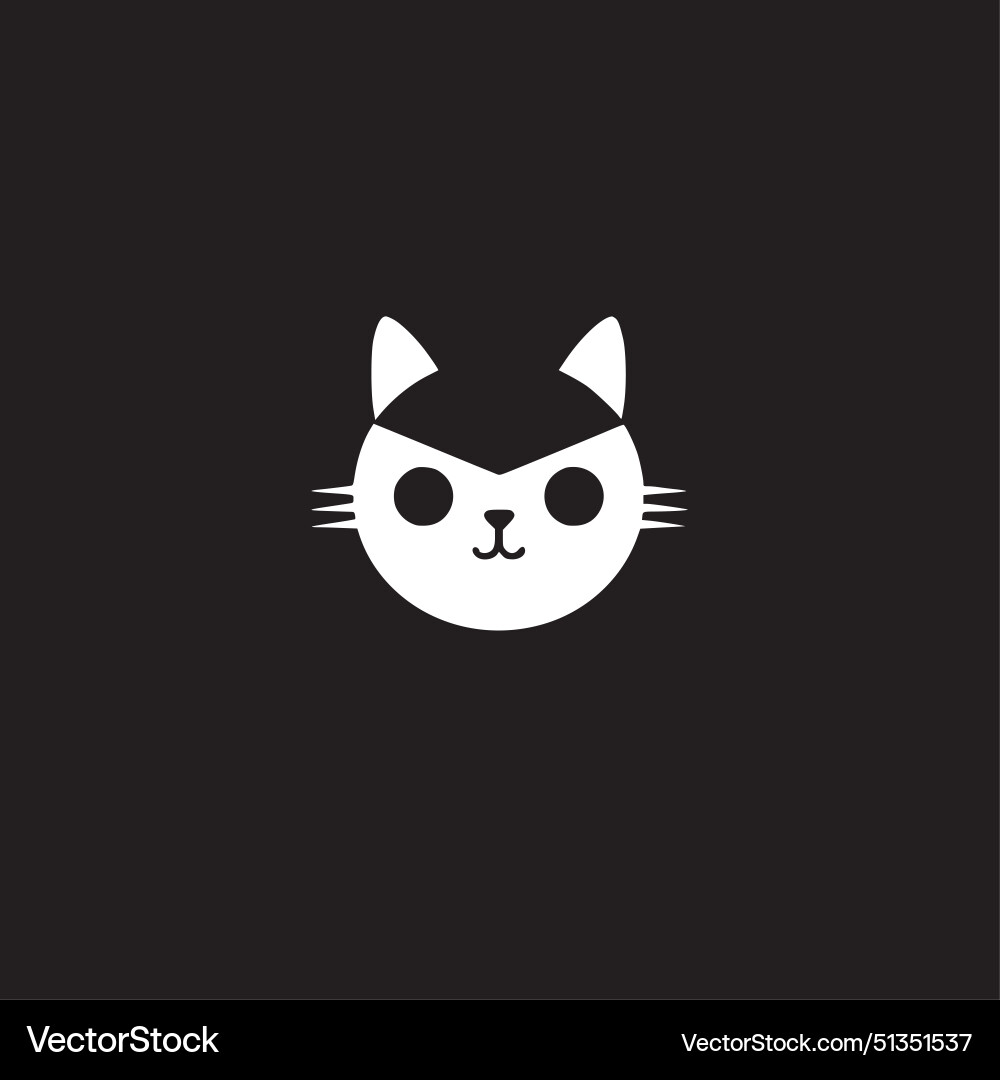 Cat - minimalist and flat logo Royalty Free Vector Image