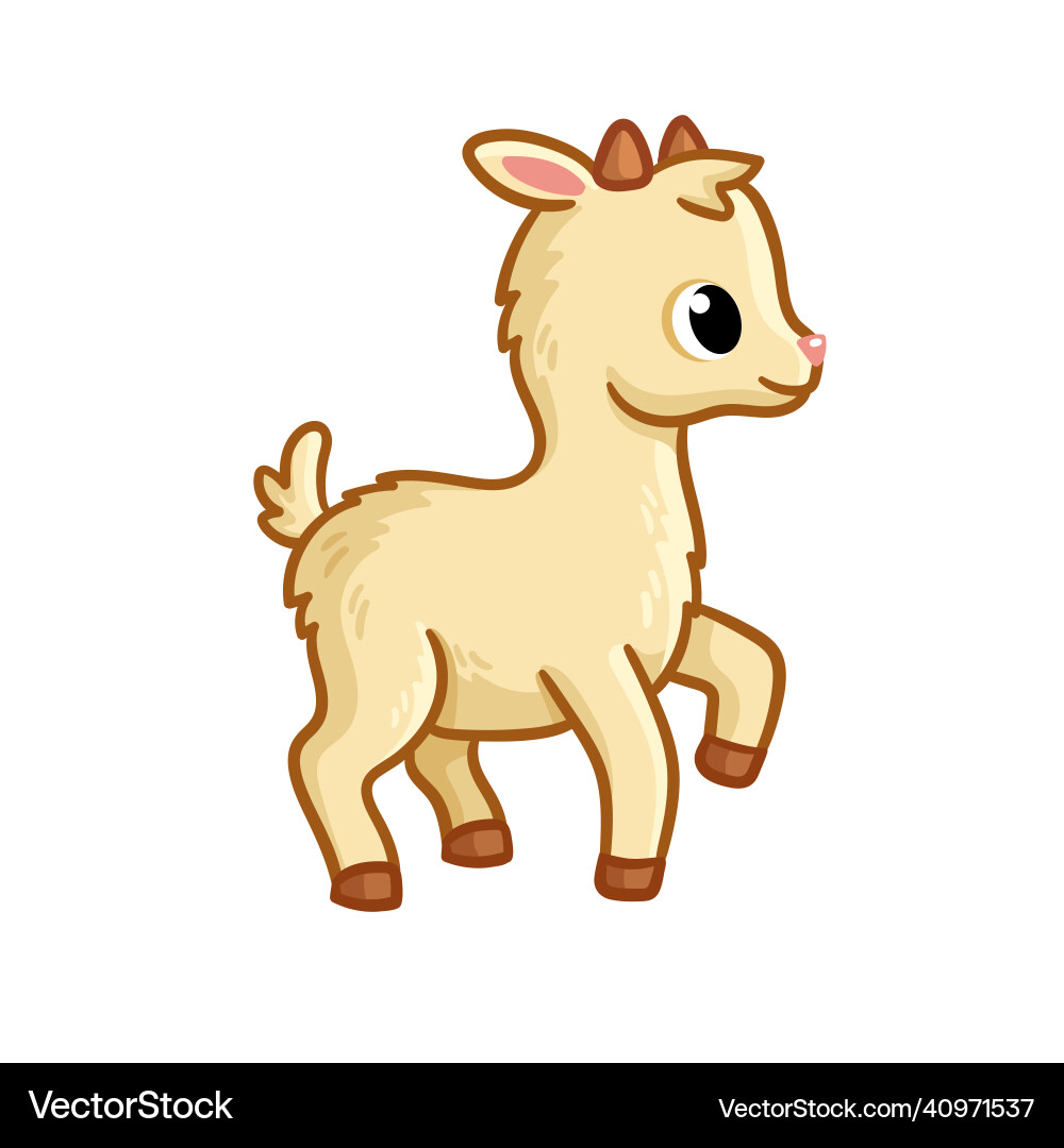 Cute kid stands on a white background cartoon Vector Image