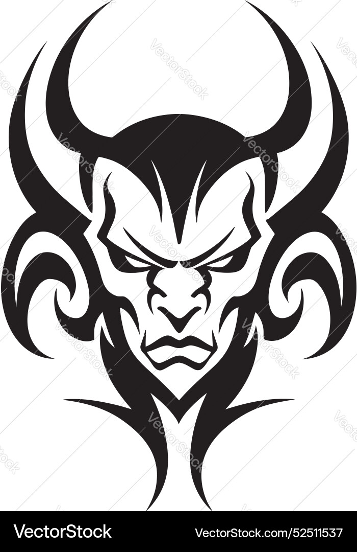 Diabolical ink devilhead tattoo design Royalty Free Vector
