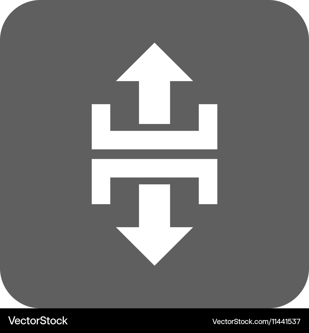 Divide vertical direction flat squared icon Vector Image