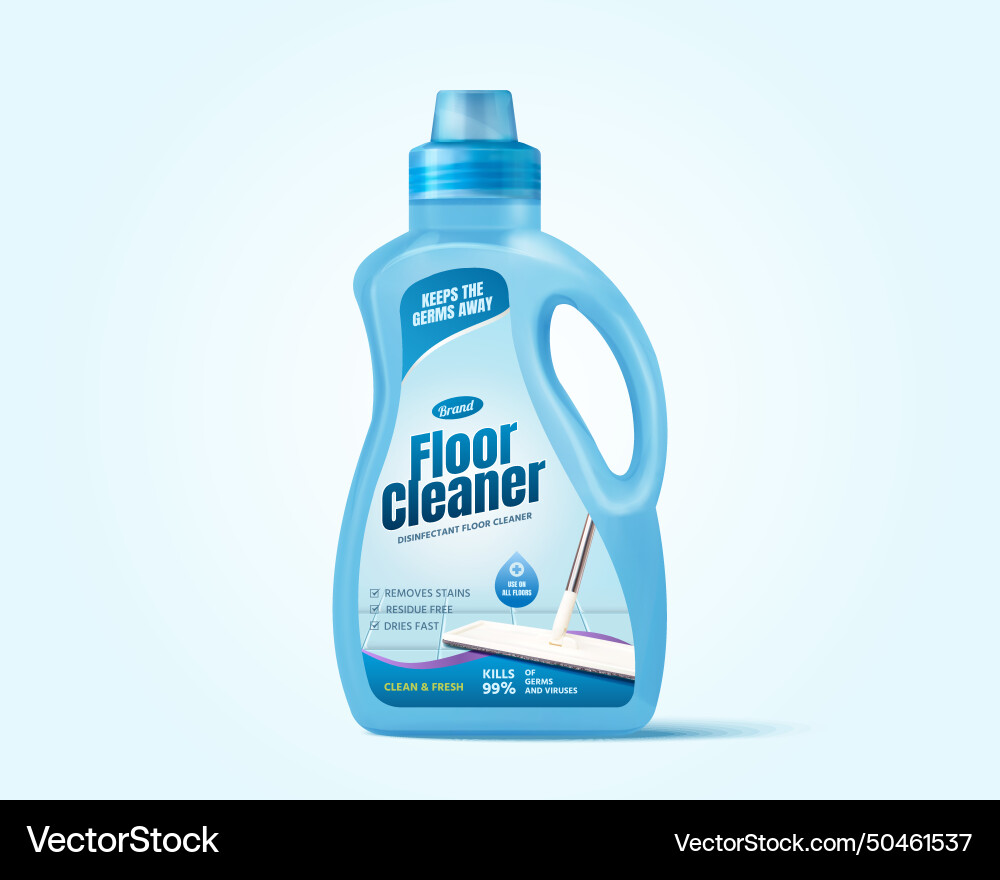 Floor cleaner package mockup Royalty Free Vector Image