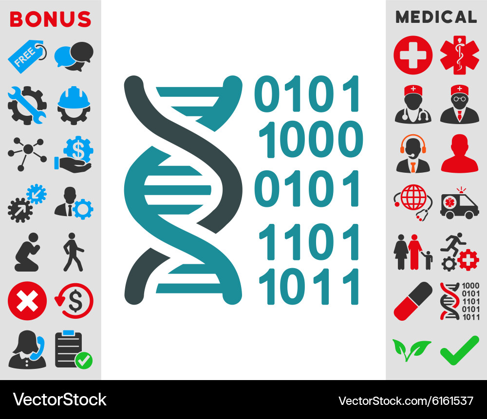 Genome code icon Royalty Free Vector Image - VectorStock