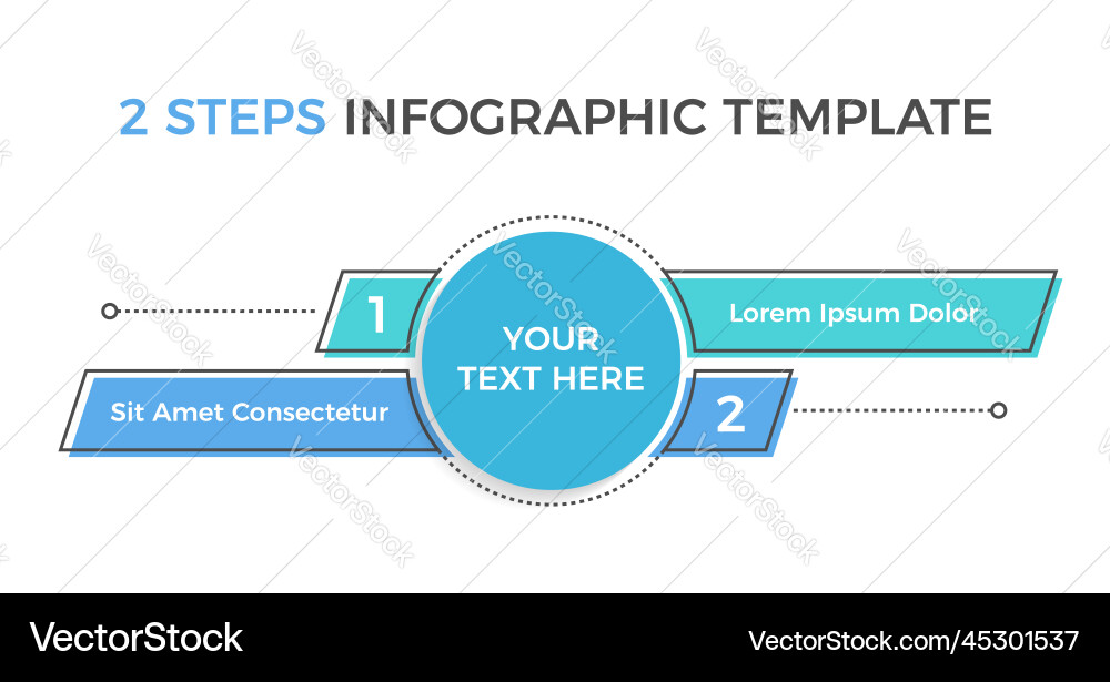 Infographic template with 2 steps Royalty Free Vector Image