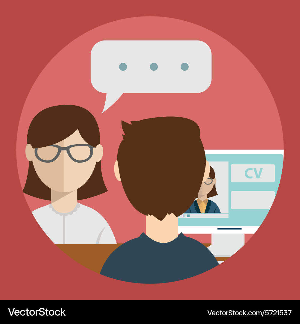 Interview with the candidate positions job Vector Image