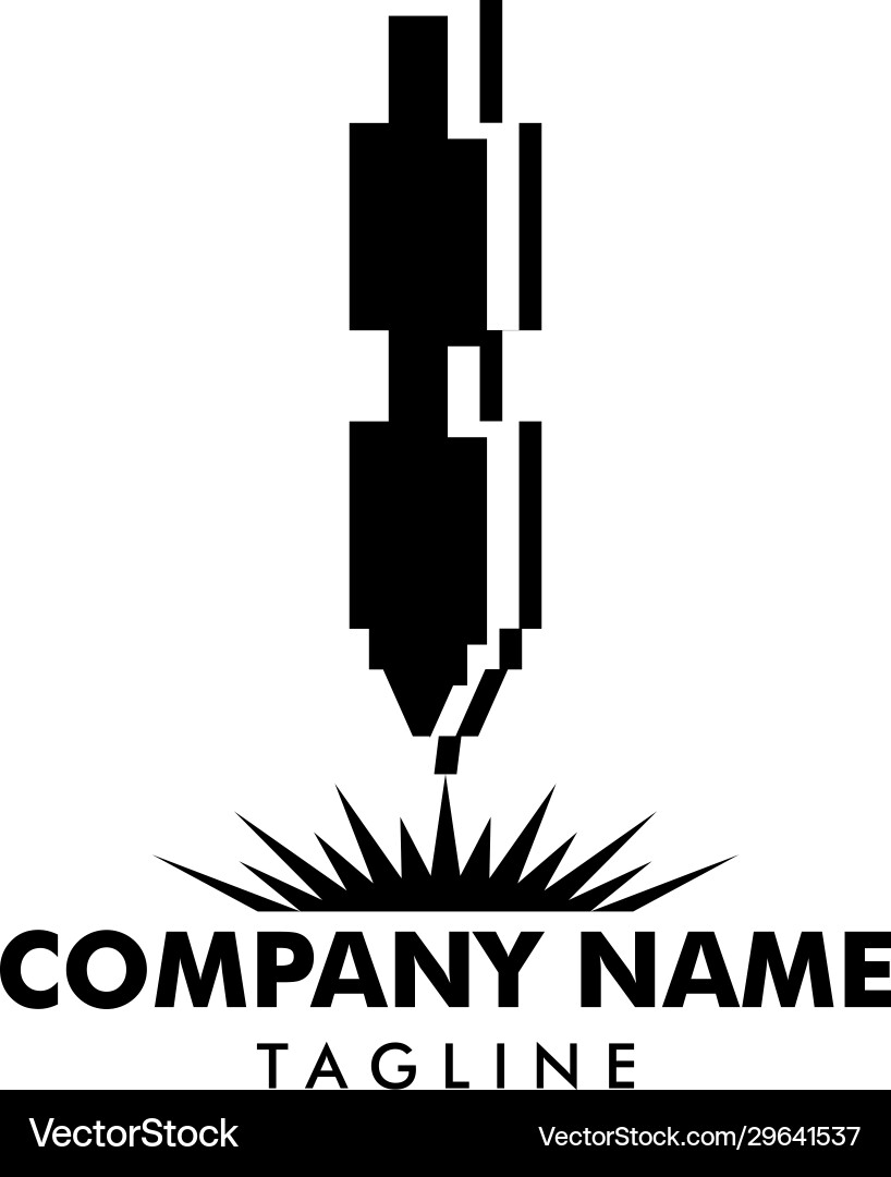 Laser cutting machine logo design icon cnc Vector Image Laser cutting machine logo design icon cnc Vector Image