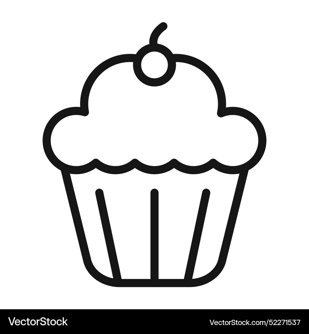 Muffin icon black line art logo Royalty Free Vector Image