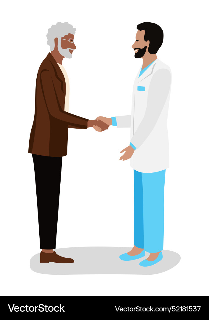 Patient thanks doctor Royalty Free Vector Image