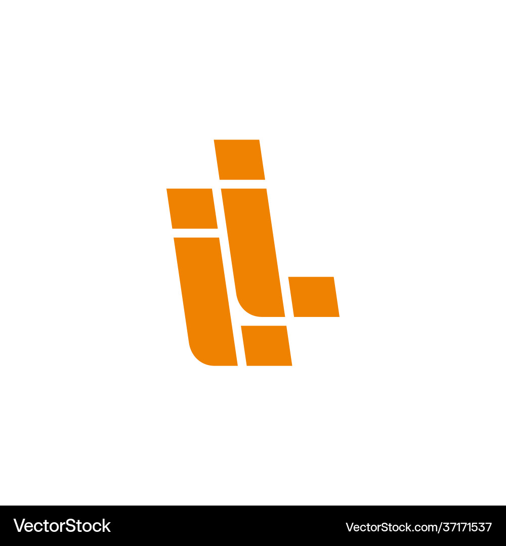 Simple geometric letter li line logo Royalty Free Vector
