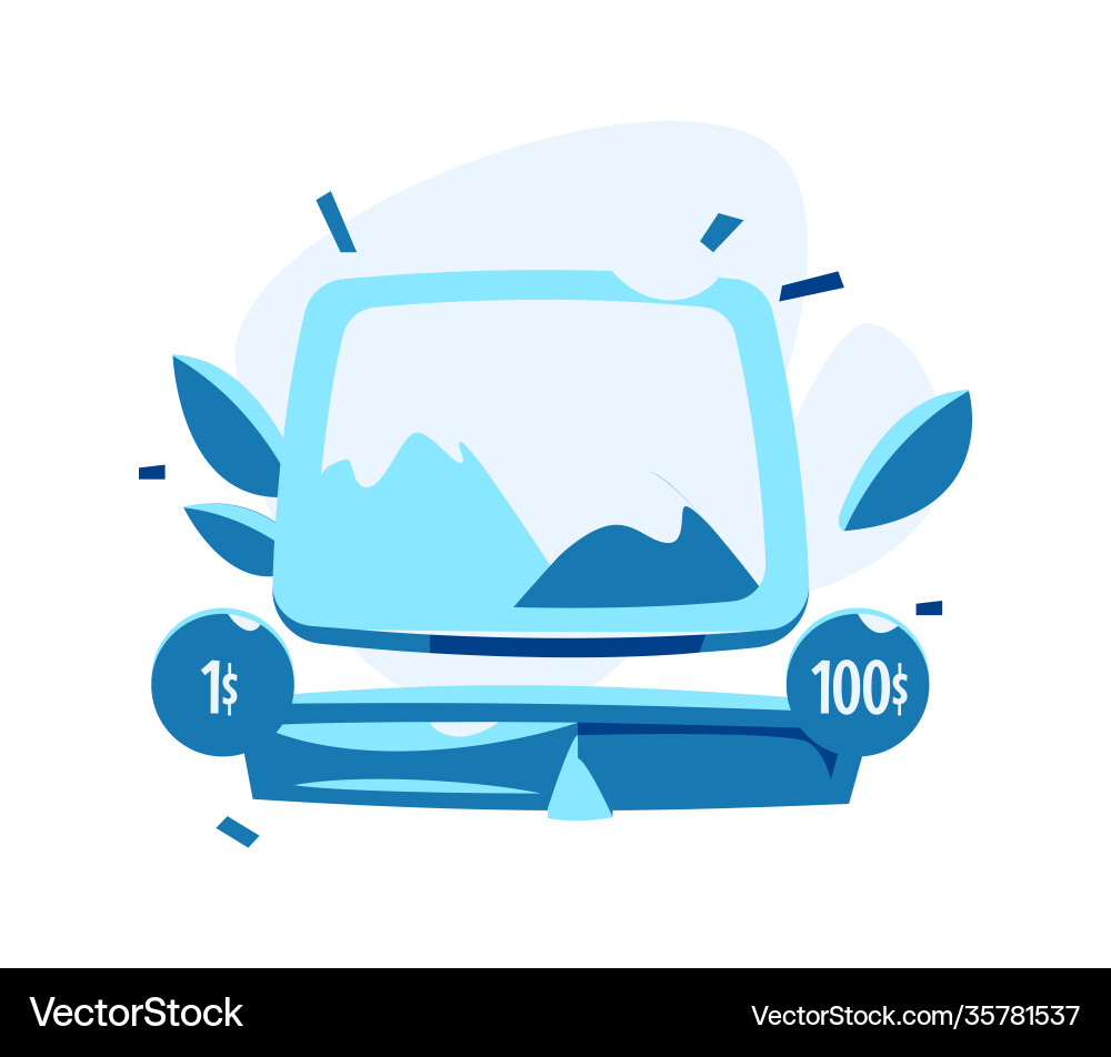 Simple picture icon in frame tv computer screen Vector Image