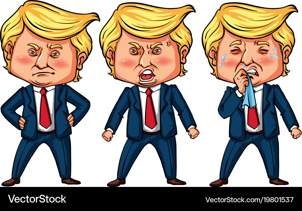 Three actions of us president trump Royalty Free Vector