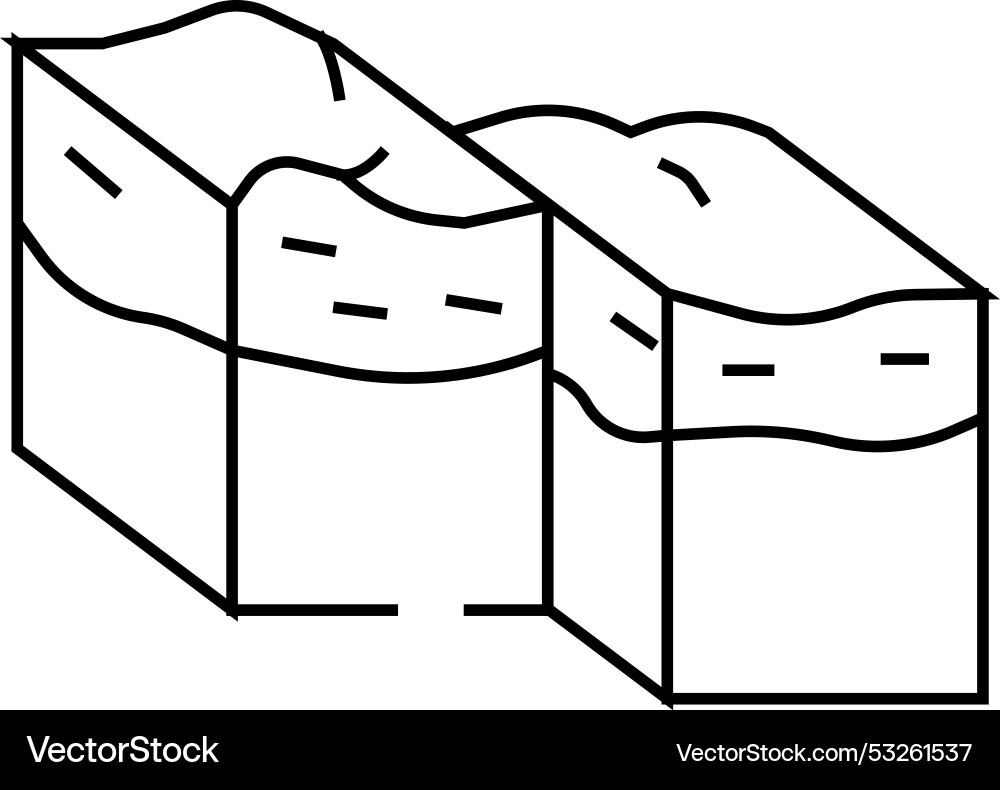 Transform earthquake line icon Royalty Free Vector Image