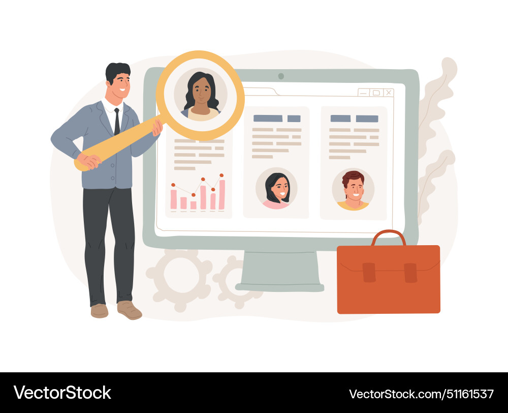Virtual job fair isolated concept Royalty Free Vector Image