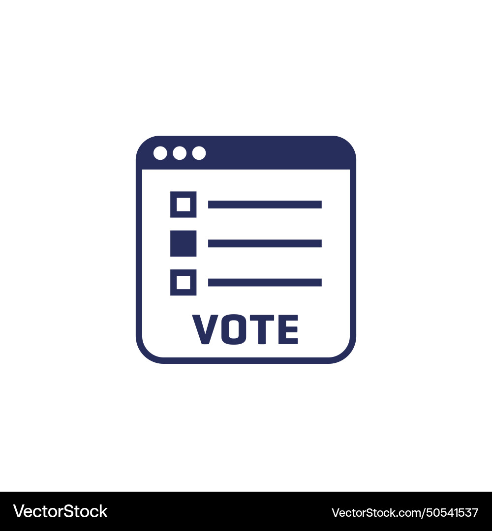 Vote or online voting icon on white Royalty Free Vector