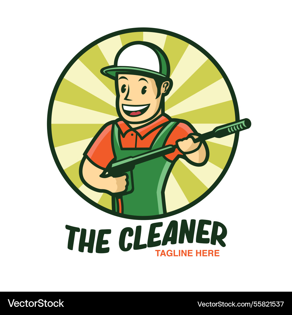 Washer man logo Royalty Free Vector Image - VectorStock