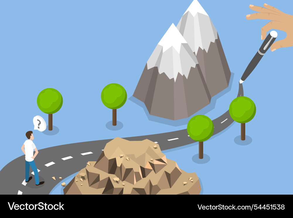 3d isometric flat of path Royalty Free Vector Image