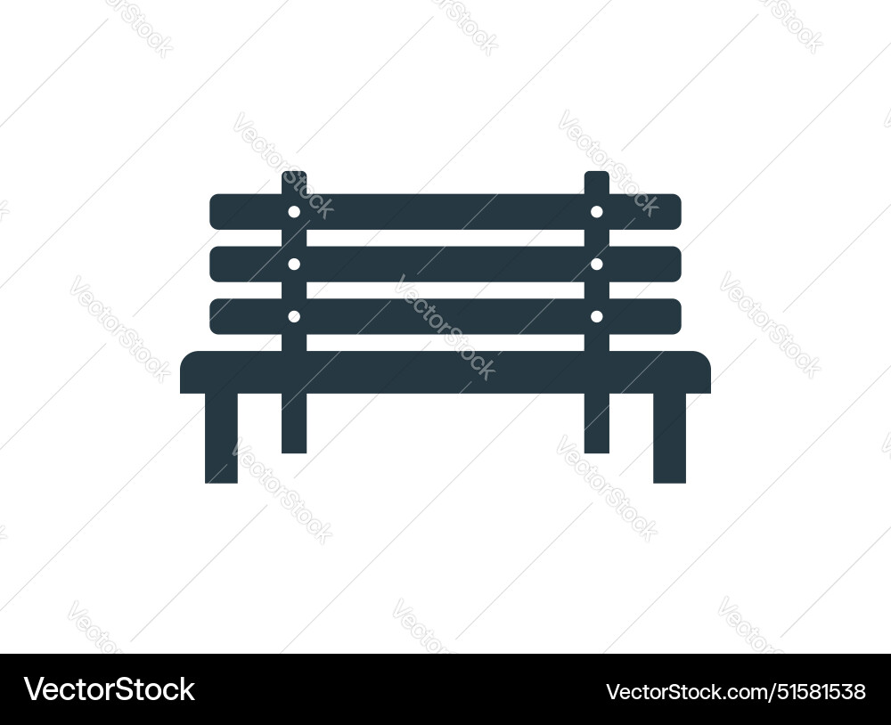 Bench icon in flat style comfortable rest Vector Image